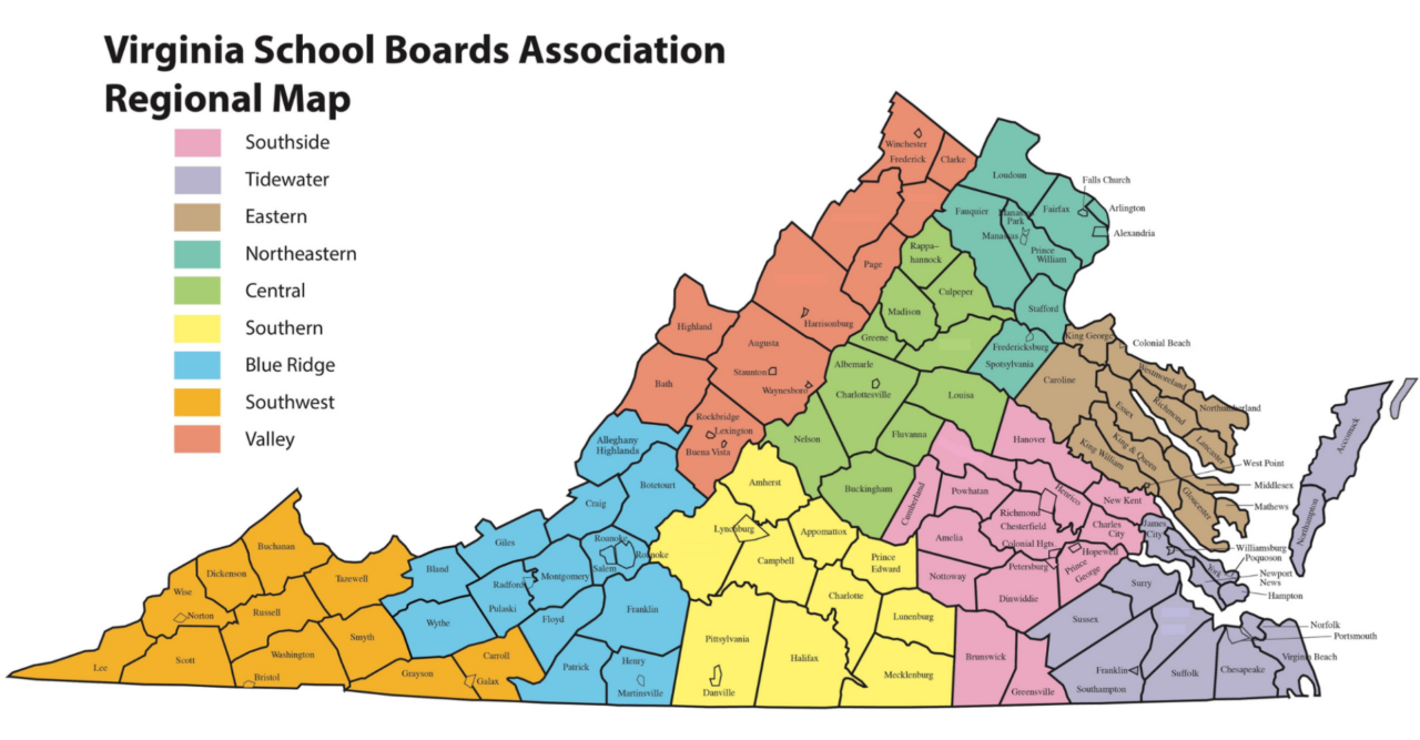 School Divisions Map - VSBA